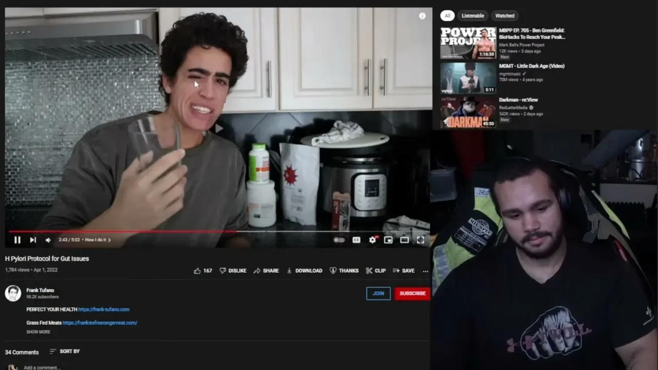 Frank Tufano on treating gut issues || Vegan Gains Livestream reaction