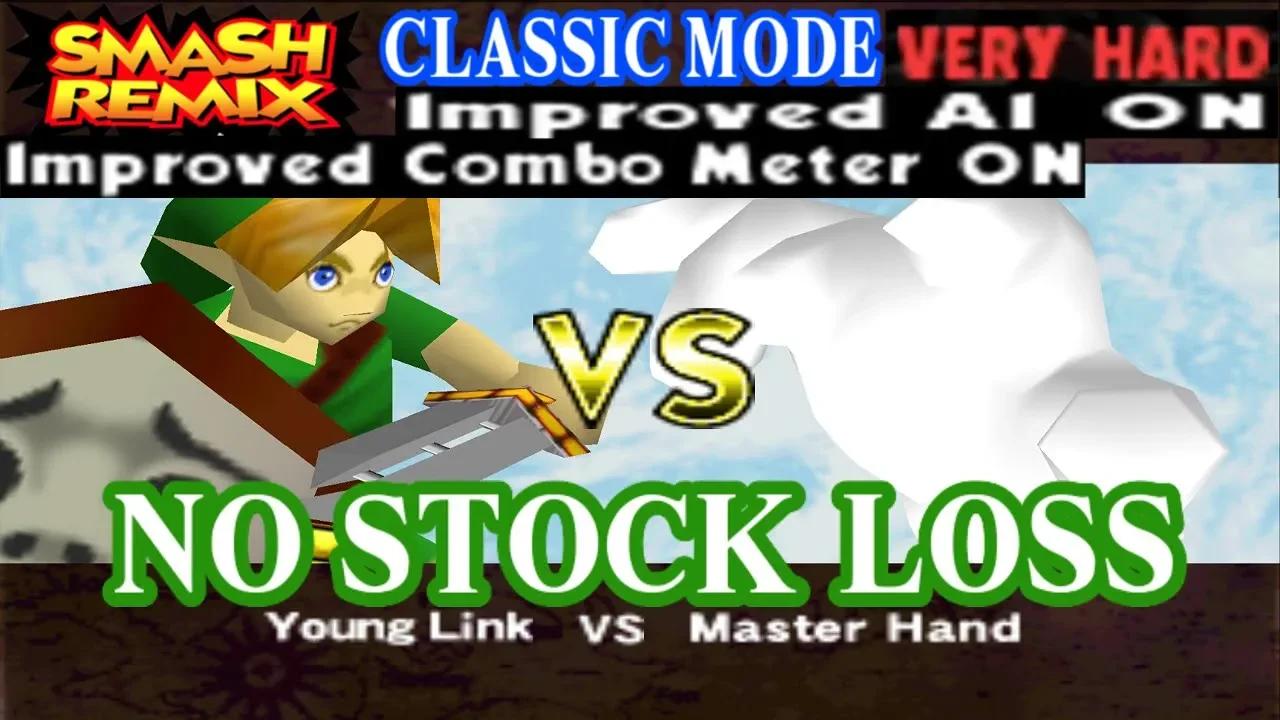 Smash Remix - Classic Mode Gameplay with NEW Young Link (VERY HARD) No stock loss