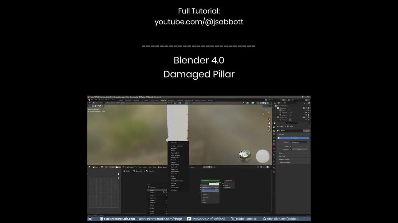 Damaged Pillar (Real Damage Add-on) | Blender 4.0 #shorts s