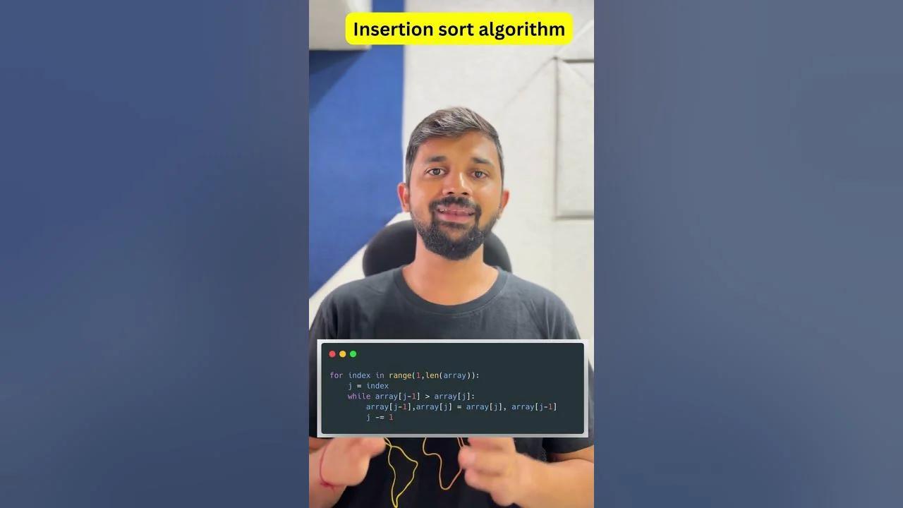 Insertion Sort Algorithm explained #python #algorithm #dsa