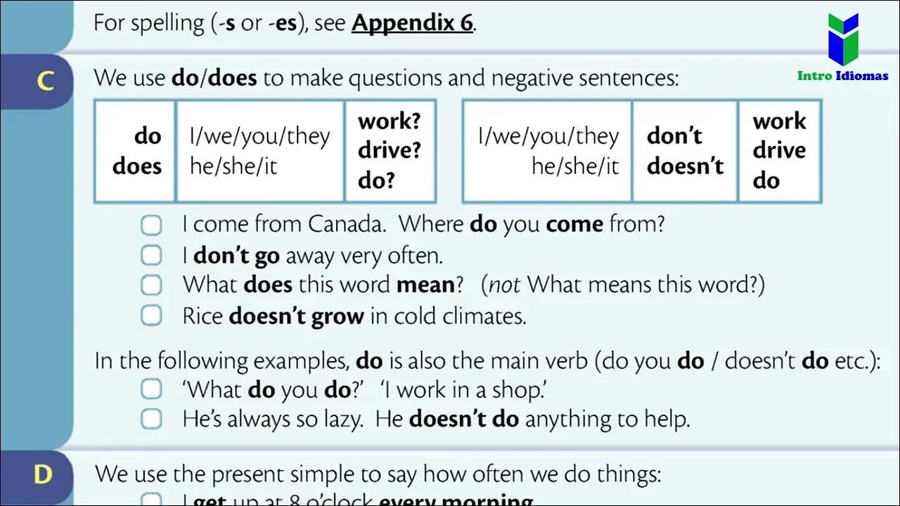Present Simple (I do) - ENGLISH GRAMMAR IN USE Cambridge UNIT 2