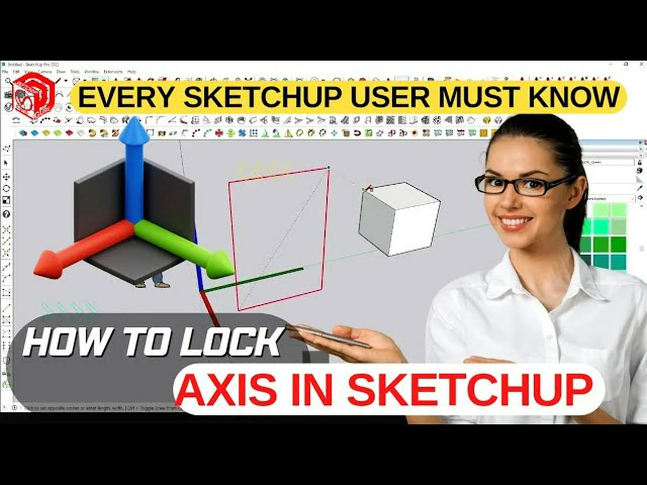 how to lock axis in sketchup | sketchup essential tutorial