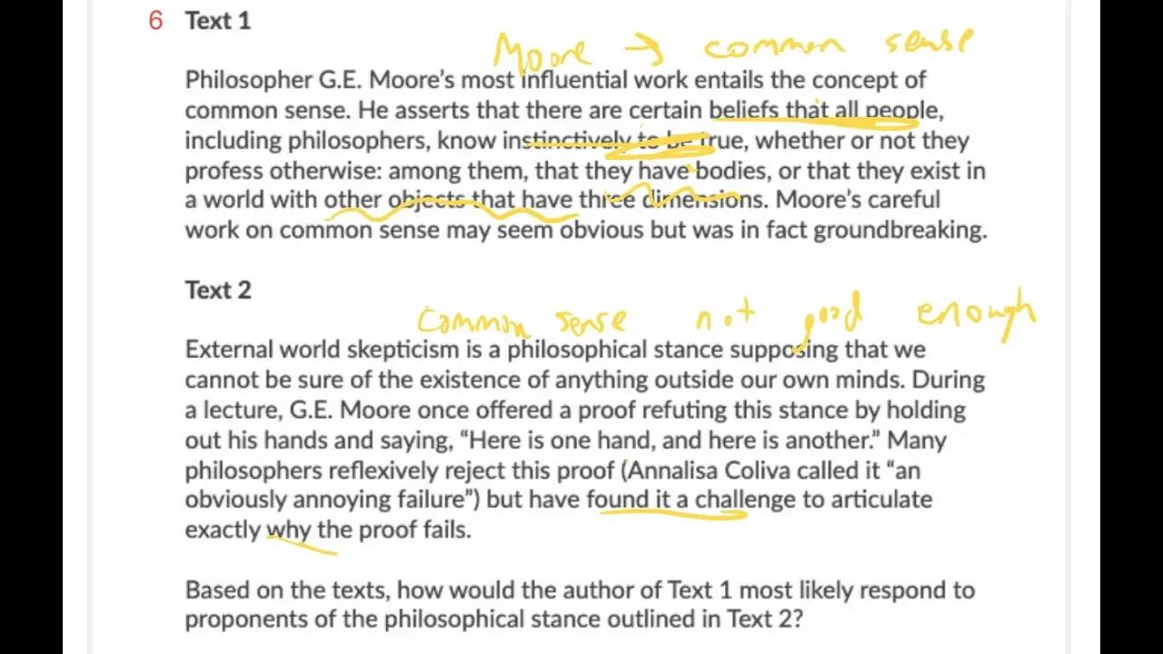 Khan Academy Paired-Passage Questions (Advanced)