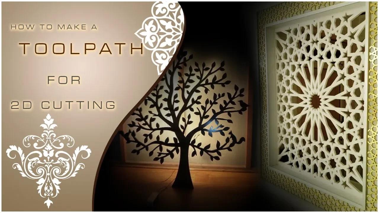 How to create tootlpath for 2d cutting on cnc machine | artcam pro9 ...