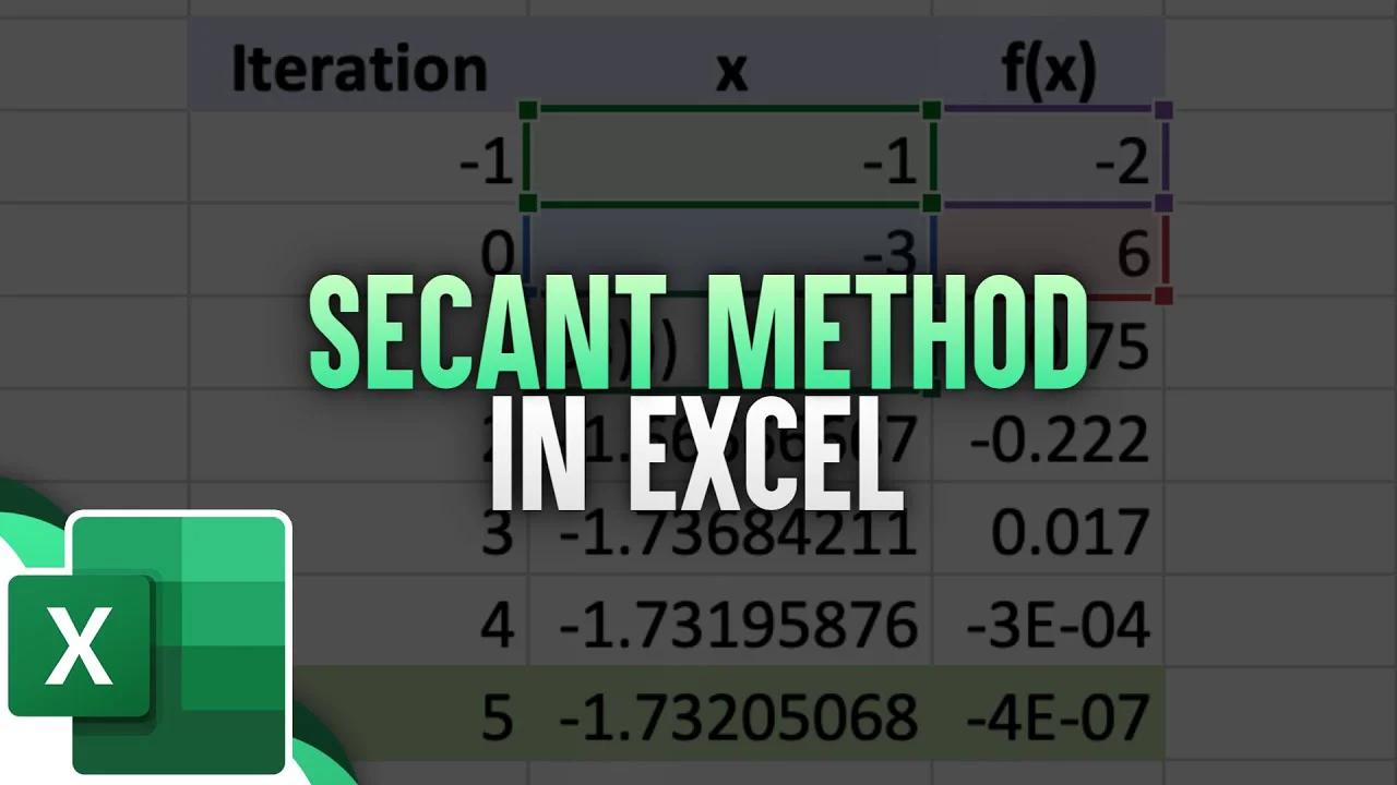 Secant Method In Excel
