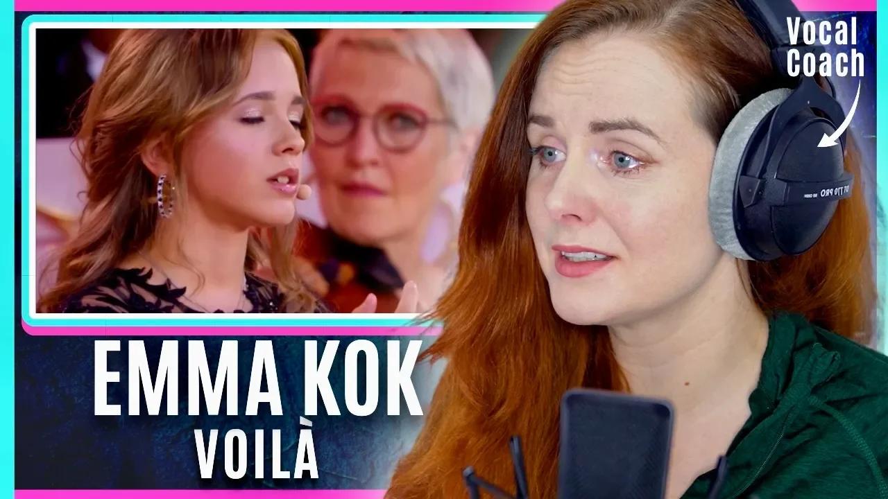 Emotional! Singing With A Paralysed Stomach! | Emma Kok - Voilà | Vocal Coach Reacts & Analysis