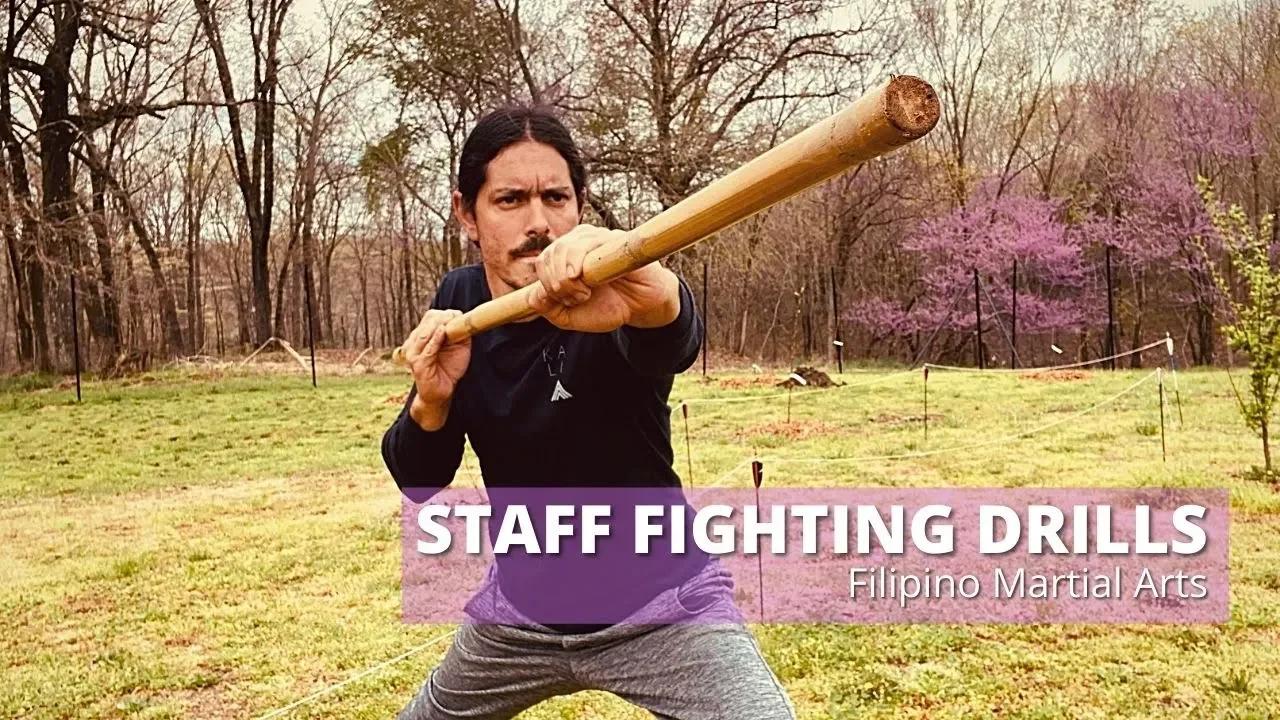 Basic Staff Fighting Techniques with Footwork - Kali Arnis Escrima ...