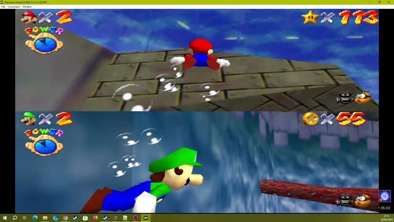 S. Mario 64 Multiplayer Splitscreen (1080p) [Remaining RA] - Coin-Rush ...