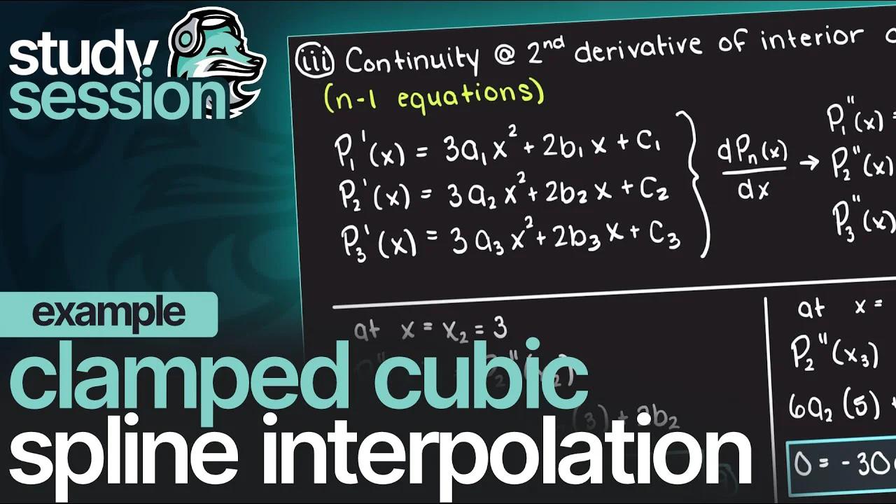 Clamped Cubic Spline Interpolation Example | Numerical Methods