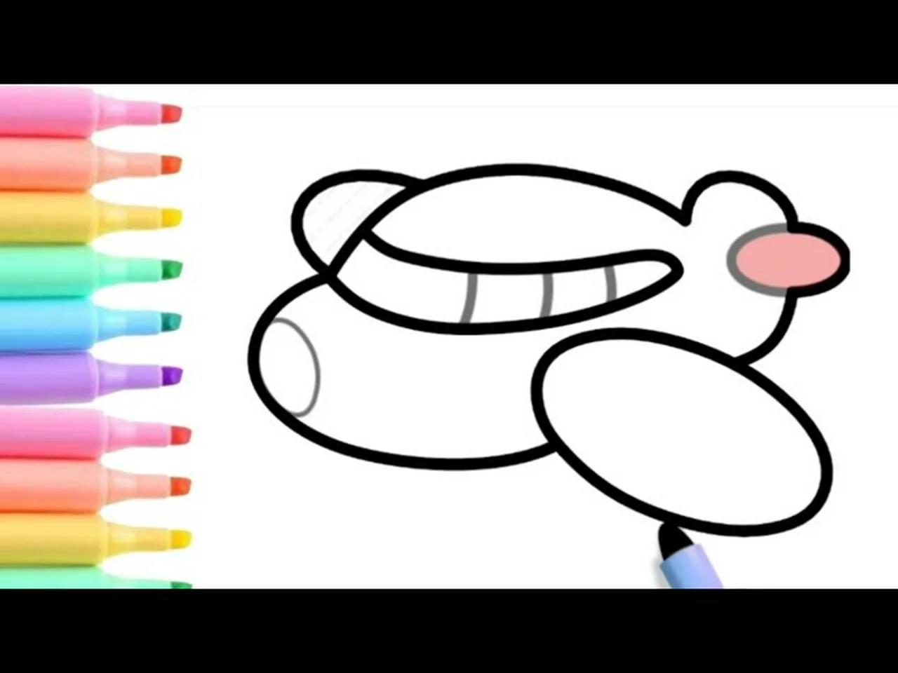 Easy Airplane Drawing and Coloring for Kids | Step-by-Step Guide to ...