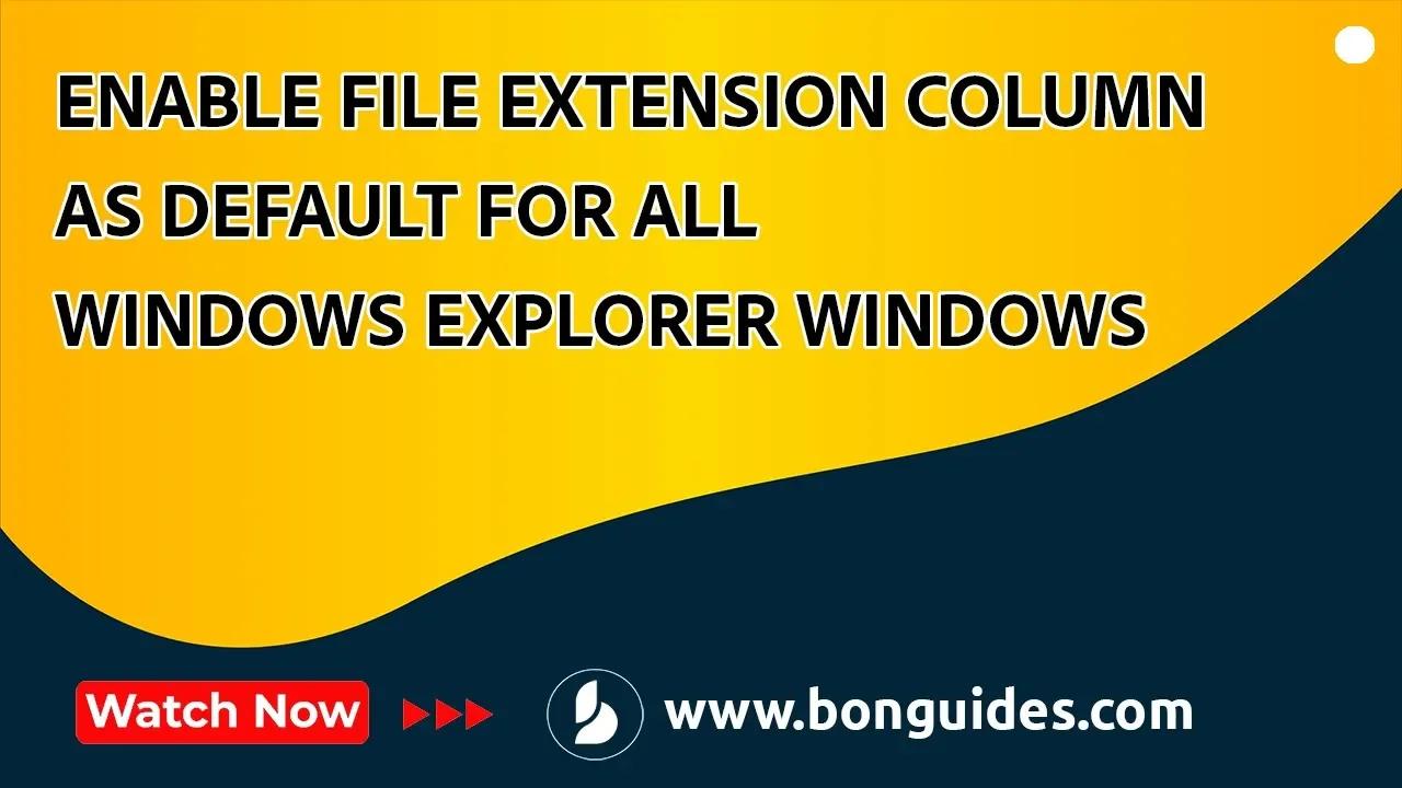 How to Enable File Extension Column as Default for all Windows Explorer ...