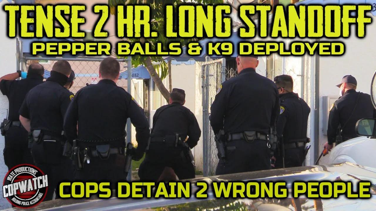 Standoff | Cops Deploy Pepper Balls, K9 & Breach Door to Arrest Suspect ...