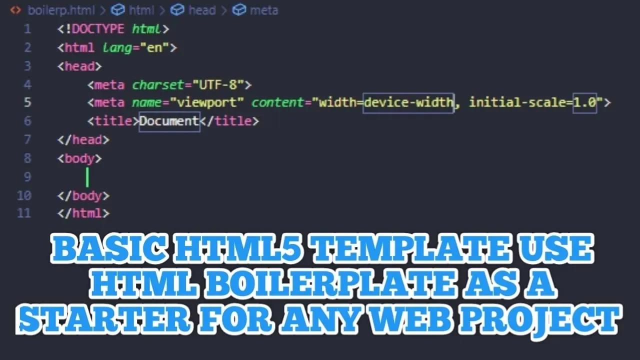 Basic Html5 Template Use This Html Boilerplate As A Starter For Any