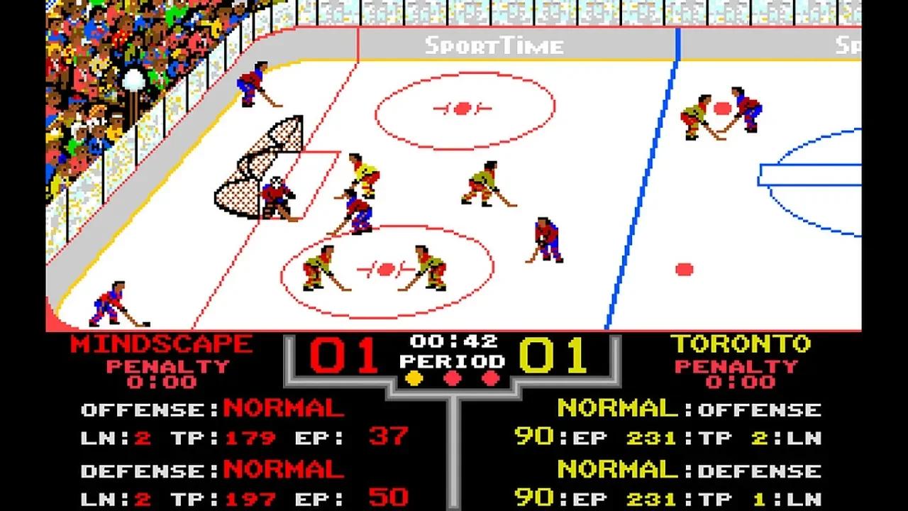 Apple IIGS game: Superstar Ice Hockey (1987 Mindscape)