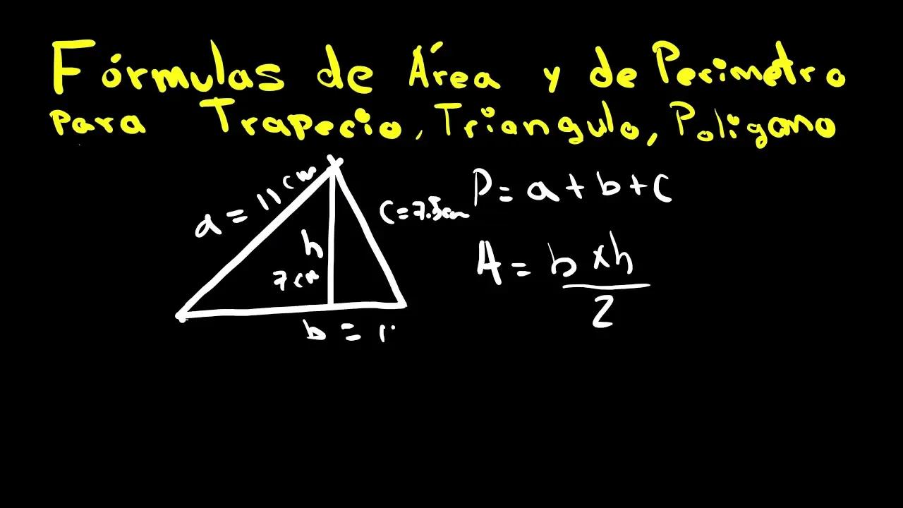 FÓRMULAS DE ÁREAS DE PERIMETRO PARA TRAPECIOS, TRIANGULOS Y POLIGONO ...