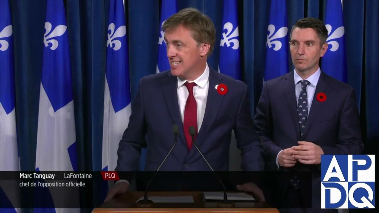 5 nov 2024 - Point de presse du PLQ avec Tanguay et Fortin