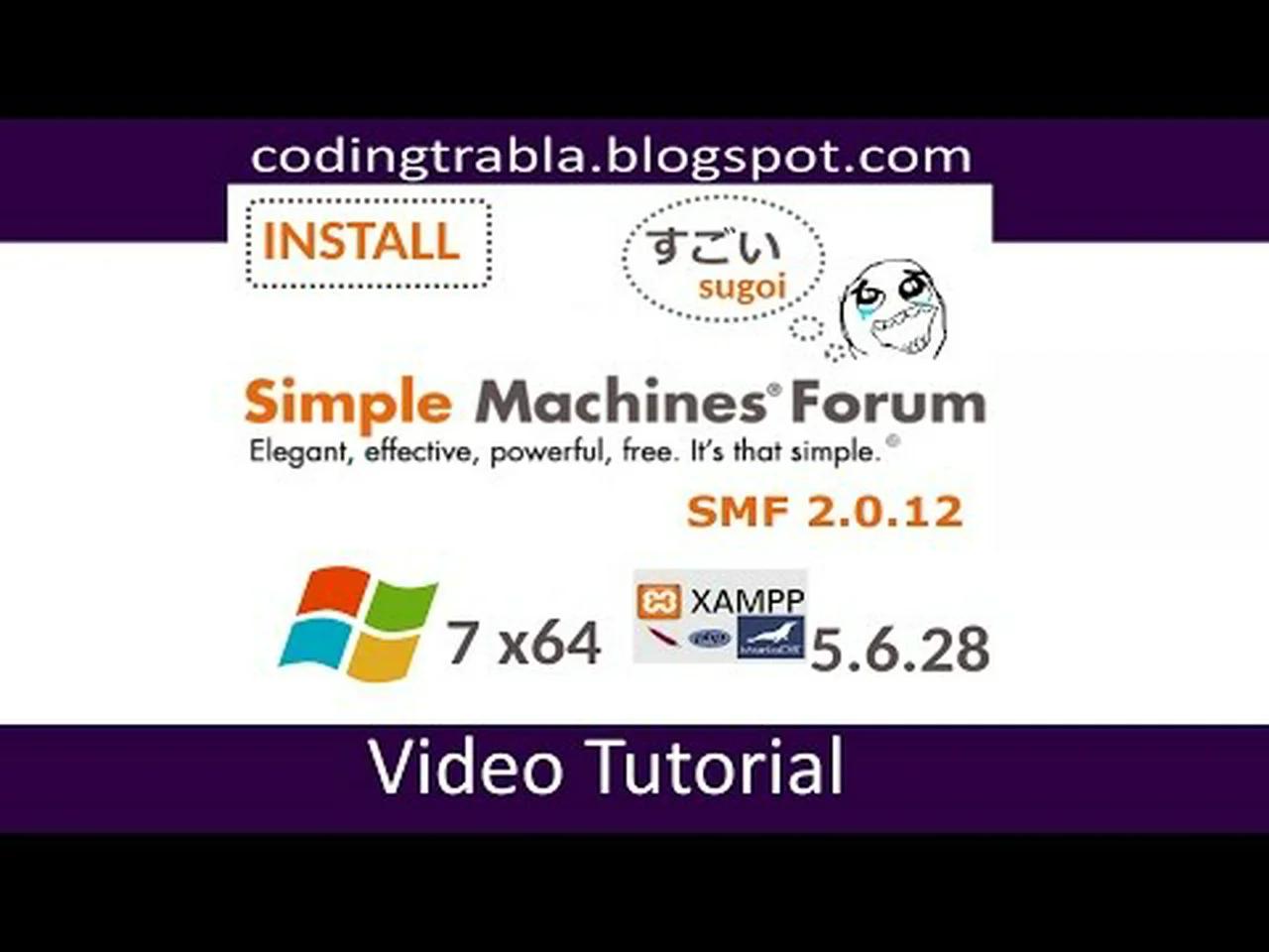 Install SimpleMachines Forum ( SMF ) 2.0.12 on Windows 7 localhost XAMPP 5.6.28 byAO