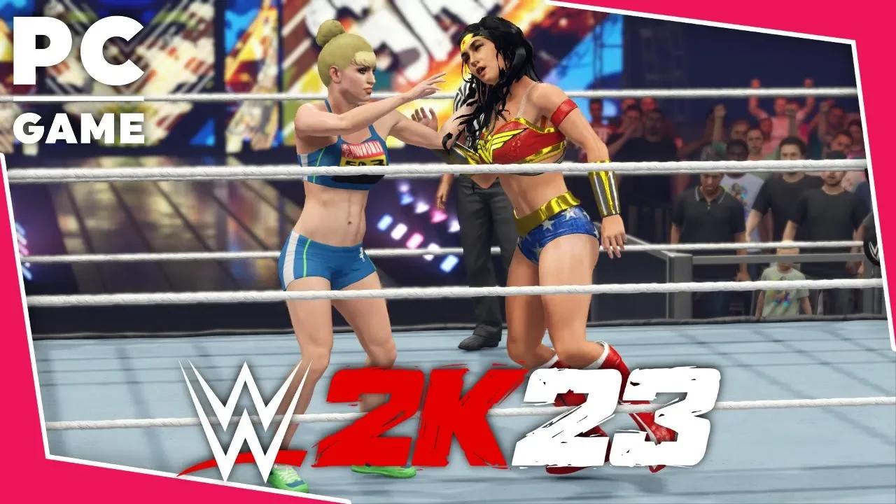 Wonder Woman with Superman vs. Strong Woman with PC Principal! - WWE 2K23: 2 Out Of 3 Falls Match