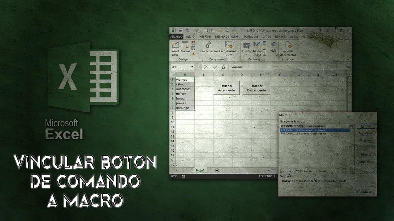 Vincular botón de comando a macro en Excel