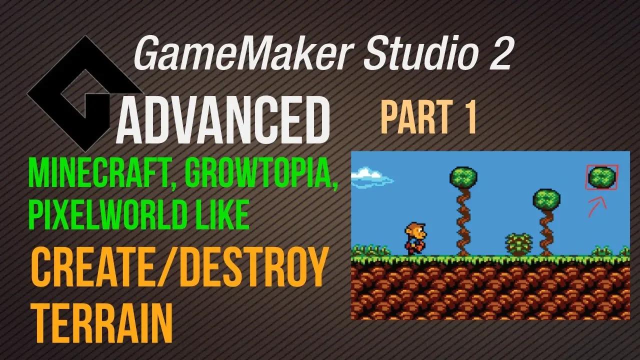 🔴Minecraft 2d, growtopia and pixelworld with tiles (art 1) [Game Maker ...