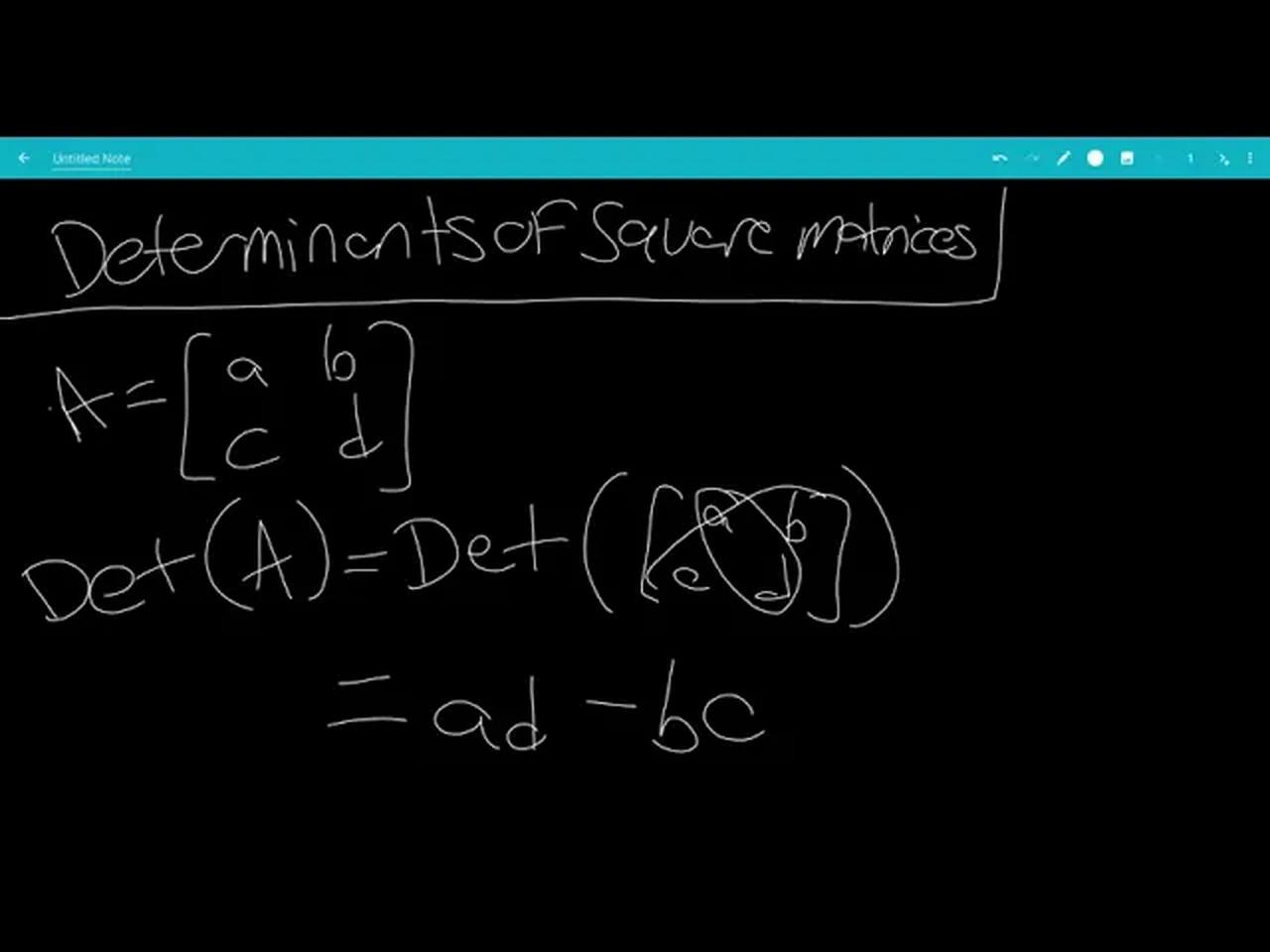 The Determinant of a Square Matrix (2x2, 3x3)
