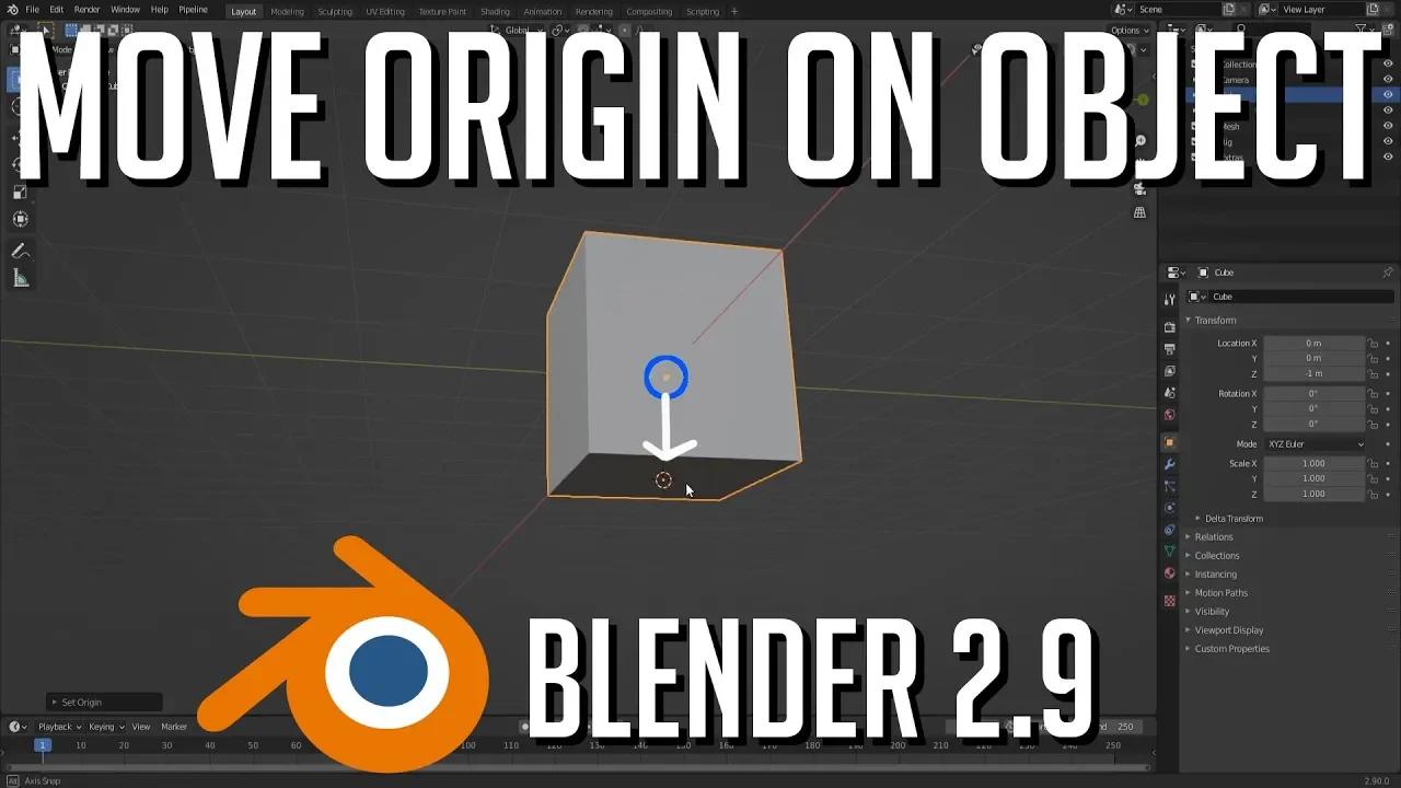 How to Quickly Set Object Origin in Blender 2.9 (Tutorial)
