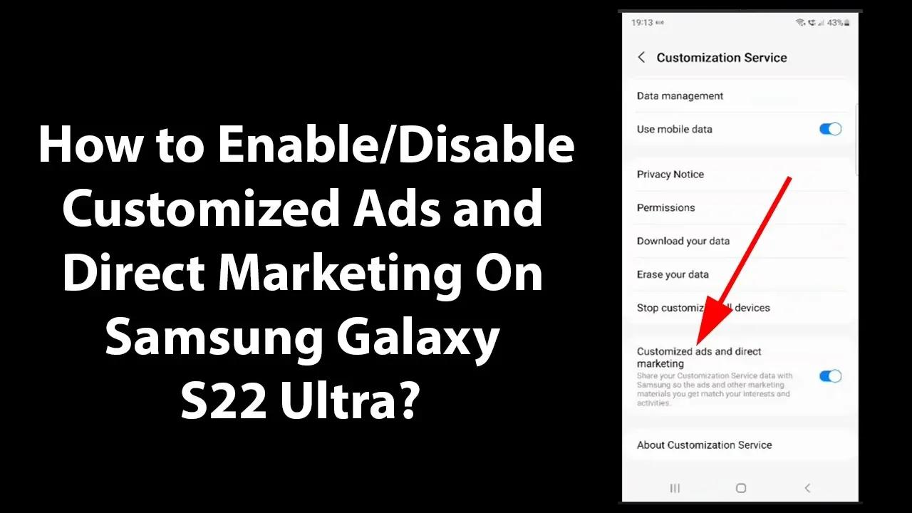 How to Enable/Disable Customized Ads and Direct Marketing On Samsung ...