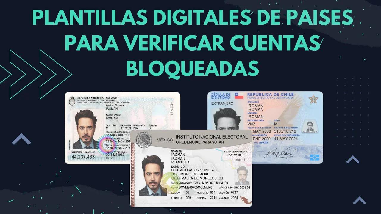 PLANTILLA DIGITAL DE DNI PARA PAISES EDITABLE EN PHOTOSHOP