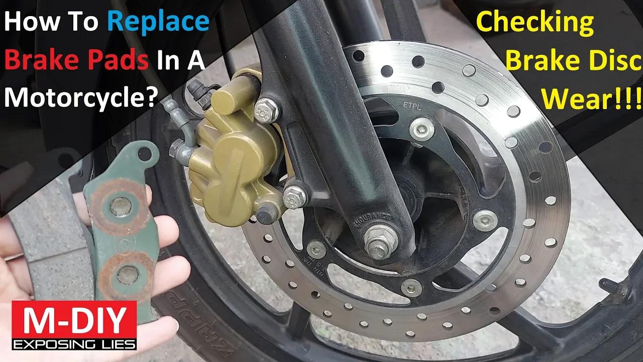How To Replace Brake Pads In A Motorcycle??? Checking Brake Disc Wear!!!