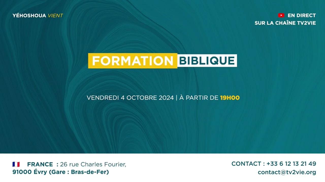 Formation biblique - vendredi 04 octobre à partir de 19h