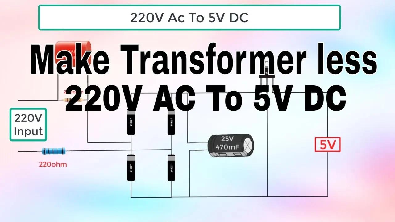 Transformer less 220v to 5Volt Power Supplier | 220v to 5v output