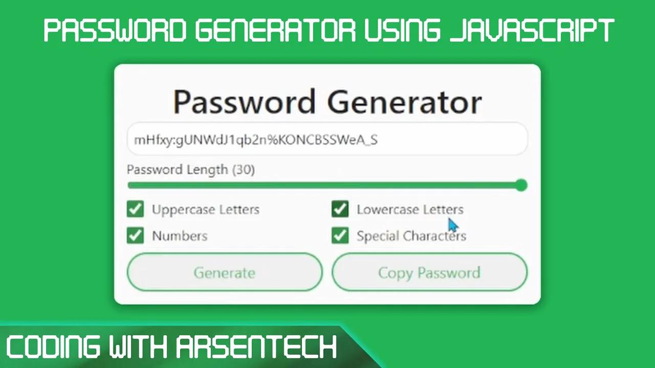 Password Generator Tutorial In Javascript