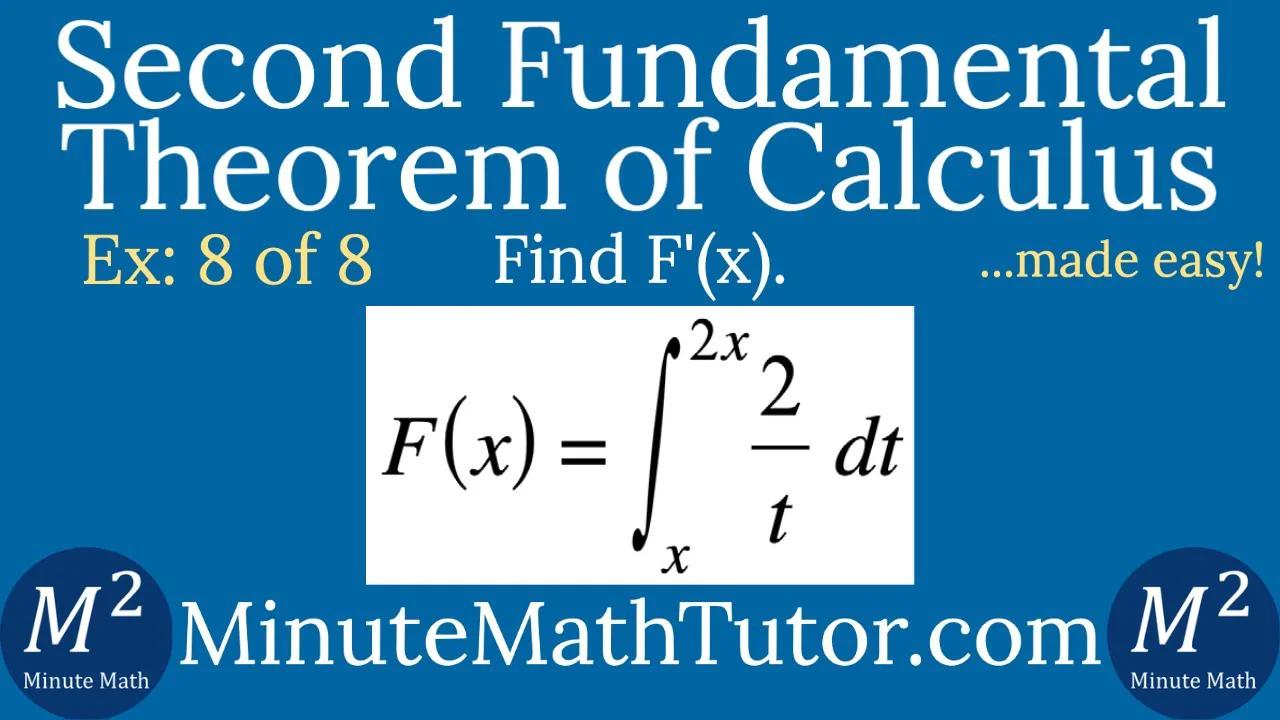 Second Fundamental Theorem of Calculus | Ex. 8 of 8| F(x)=Integral from ...