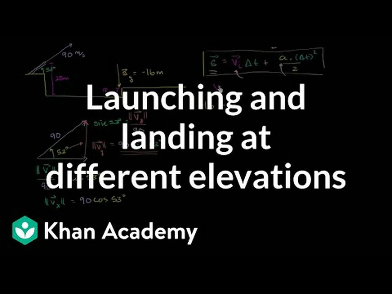 Launching and landing on different elevations | Two-dimensional motion ...