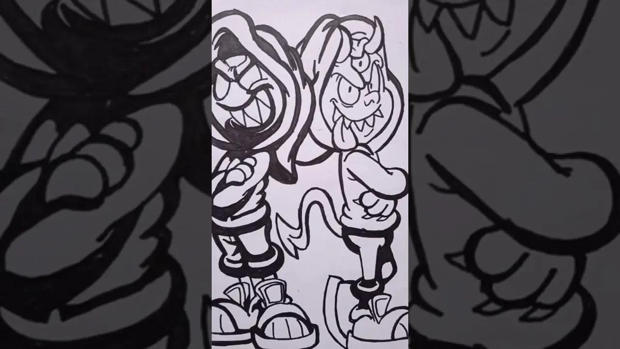 two graffiti monsters#shorts #drawing