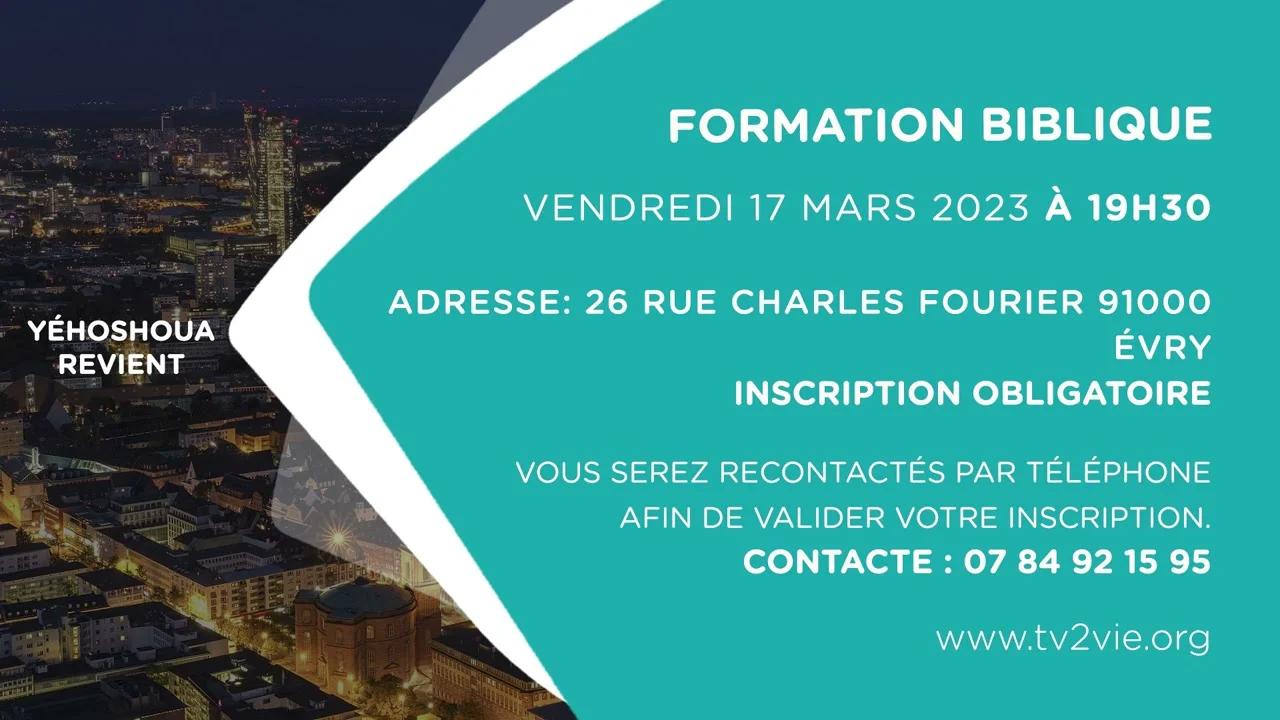 Formation biblique - vendredi 17 mars à 19h30 (INSCRIPTION OBLIGATOIRE)