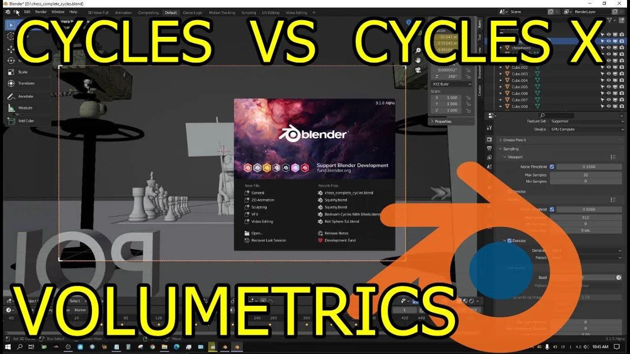 Cycles vs Cycles X Rendering Volumetrics