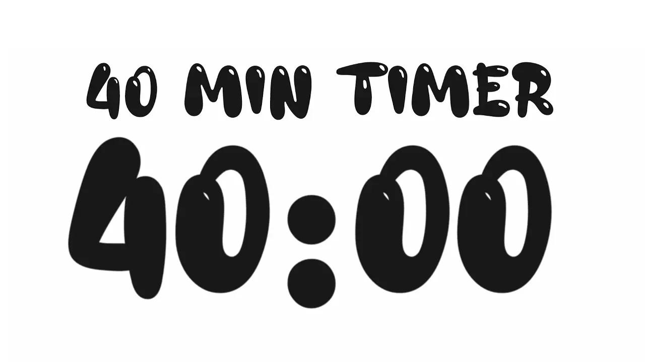 40 Minute Countdown Timer With Ticking Sound & Alarm.