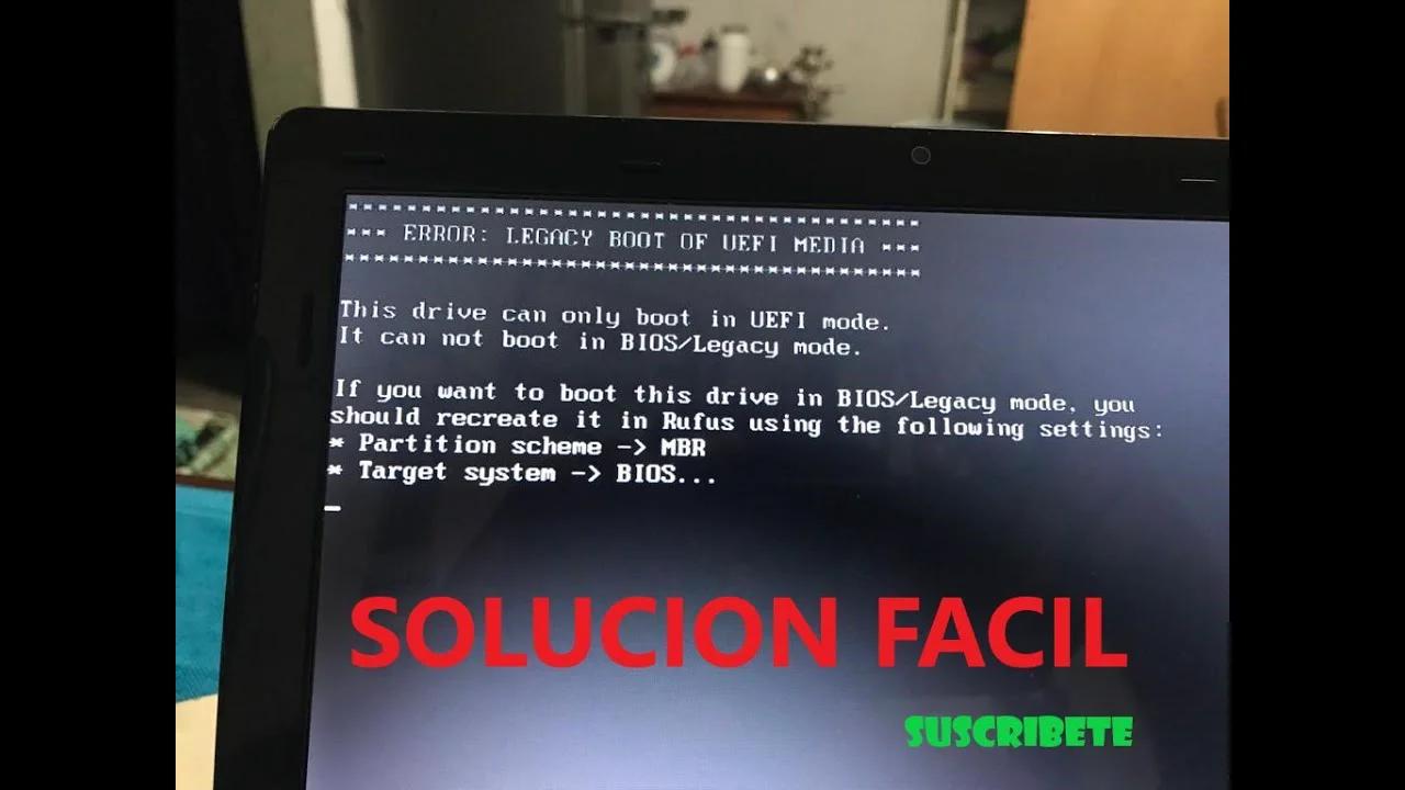 ERROR LEGACY BOOT OF UEFI MEDIA, This drive can only boot in UEFI mode ...