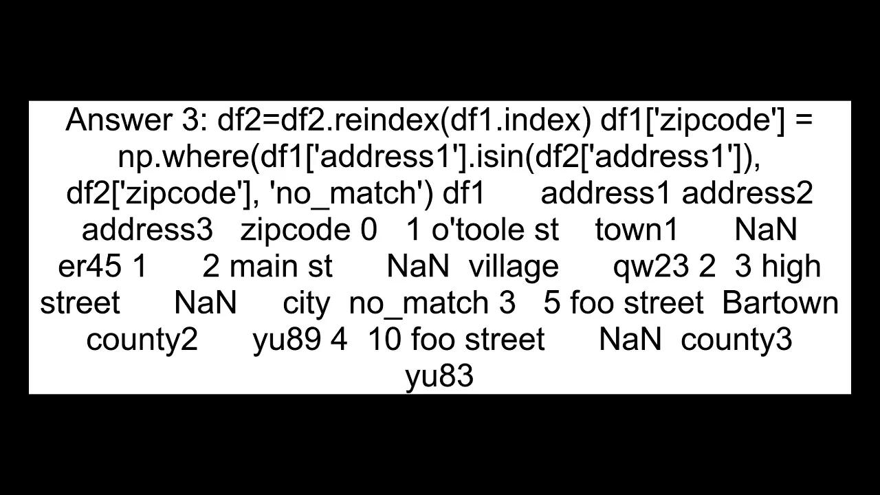 How to use np where between dataframes of different sizes andNo39 ...