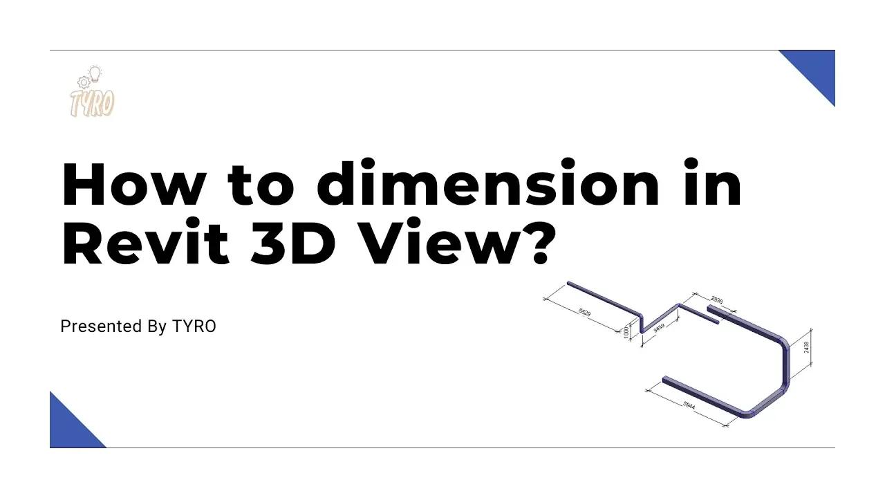 How to Dimension in Revit 3D view?