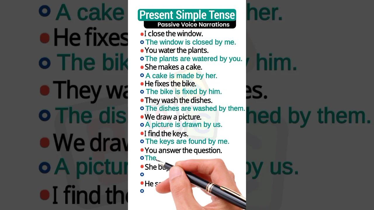Present Indefinite Tense Affirmative Sentences Active Voice To 6469