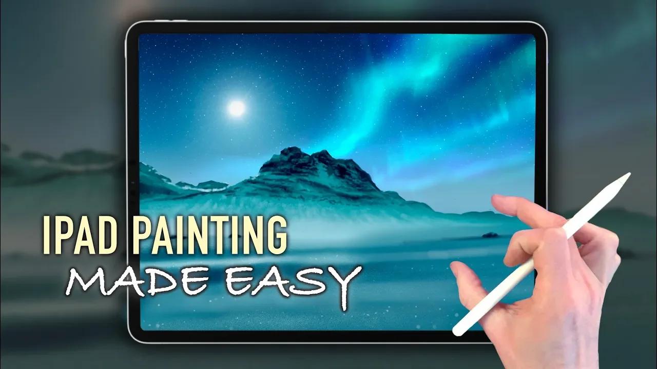 IPAD PAINTING MADE EASY - Northern Lights Snow landscape Procreate tutorial