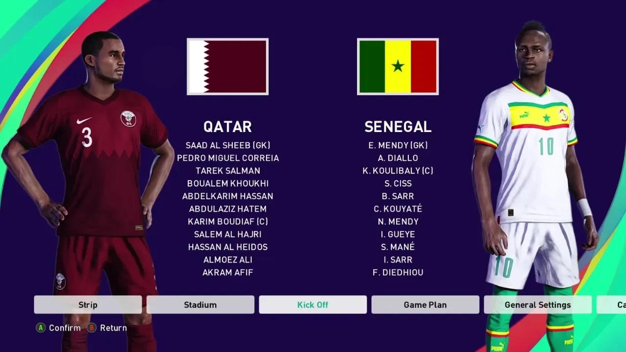 PES 2021 • QATAR vs SENEGAL • World Cup Qatar 2022 • Ultra Realistic ...
