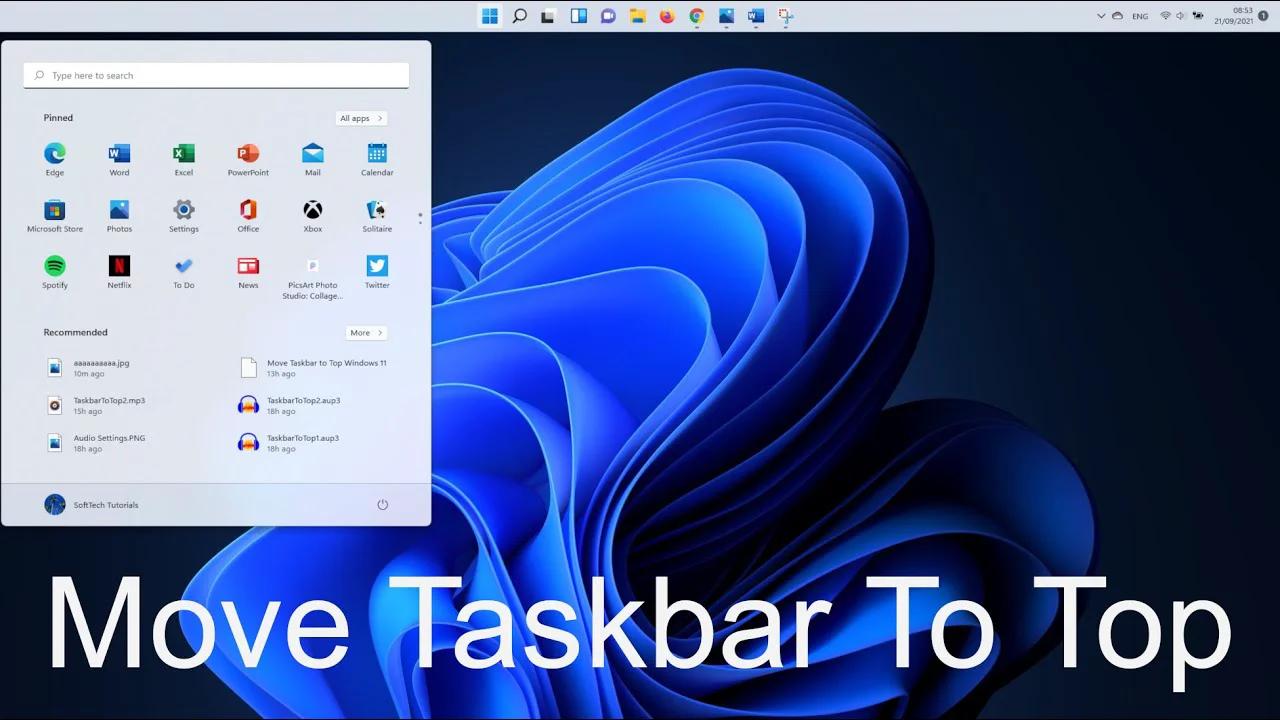 Move Taskbar to Top Windows 11