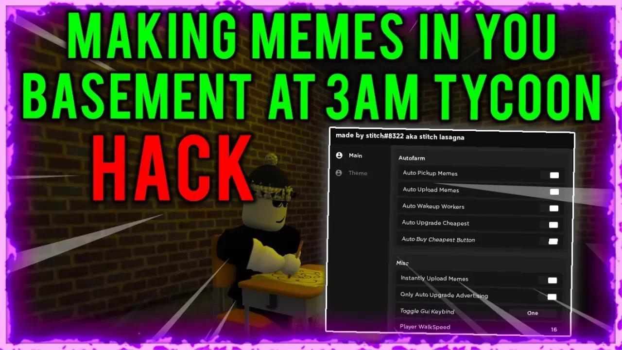 Roblox making memes in your basement at 3 AM tycoon Script Hack GUI ...