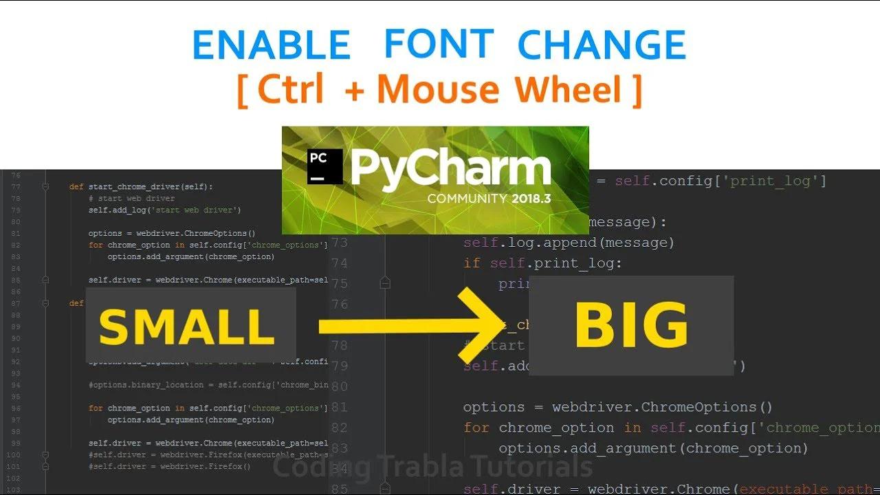 How to enable Font size change ( Zoom ) with Ctrl + mouse wheel in PyCharm IDE byAO