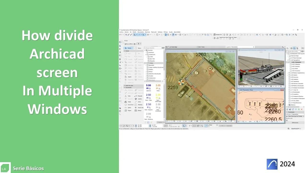 ARCHICAD How divide the archicad screen in multiple windows