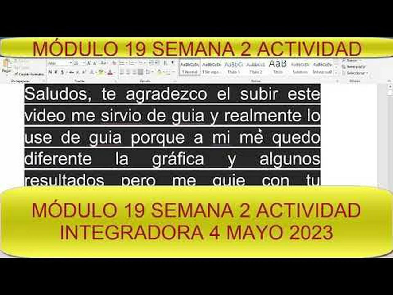 MÓDULO 19 SEMANA 2 ACTIVIDAD INTEGRADORA 4