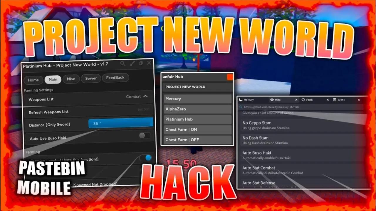 Roblox Project New World Script Hack Pastebin: Auto Farm Quest,Tp Fruits, Infinite Spins & More!